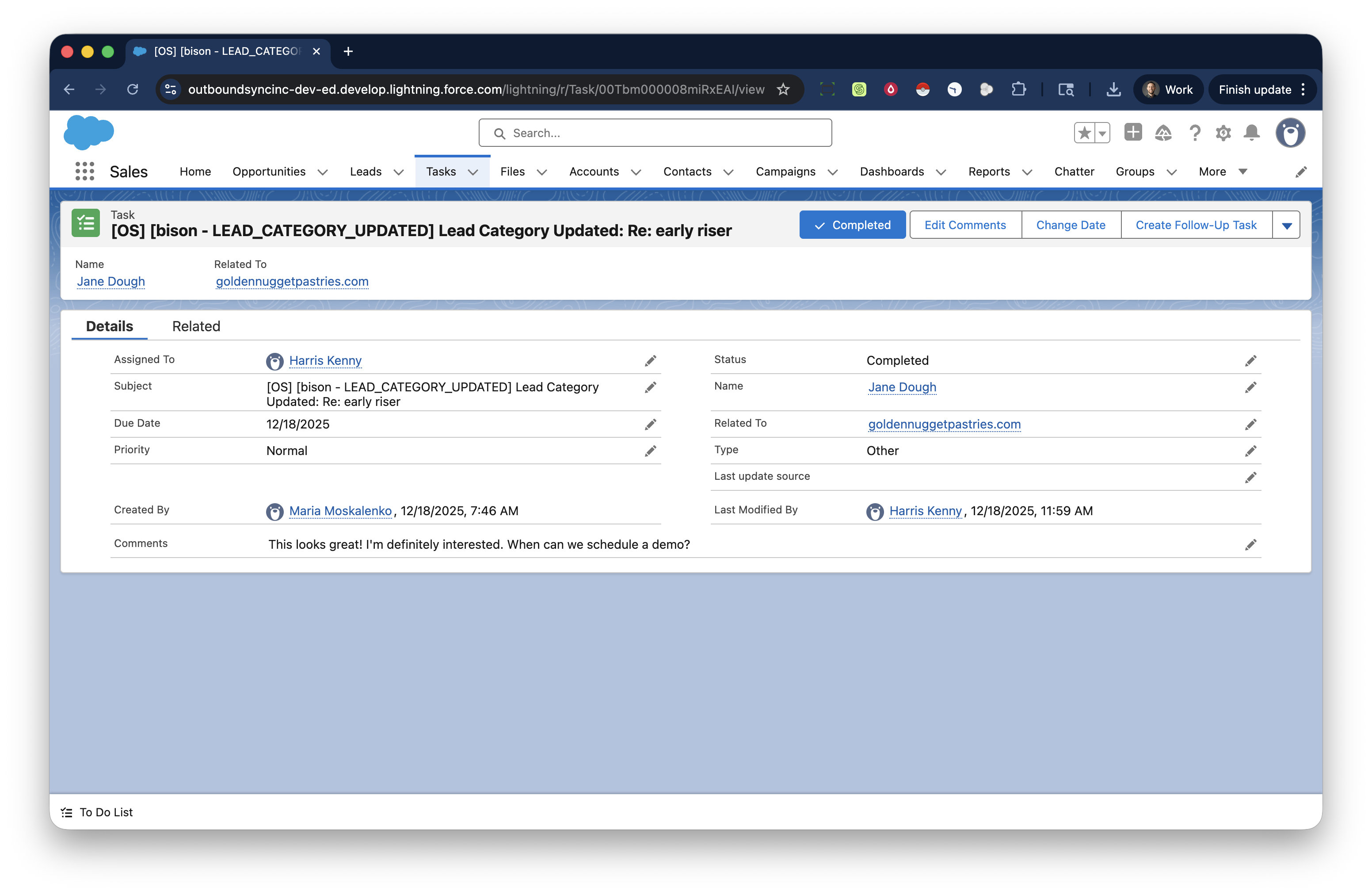 Custom task types are available