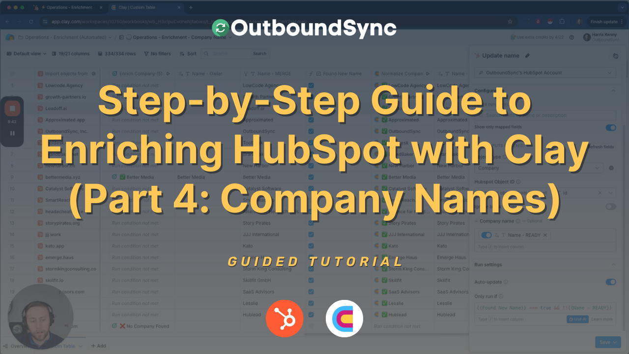 Enriching HubSpot with Clay (Part 4: Company Names)